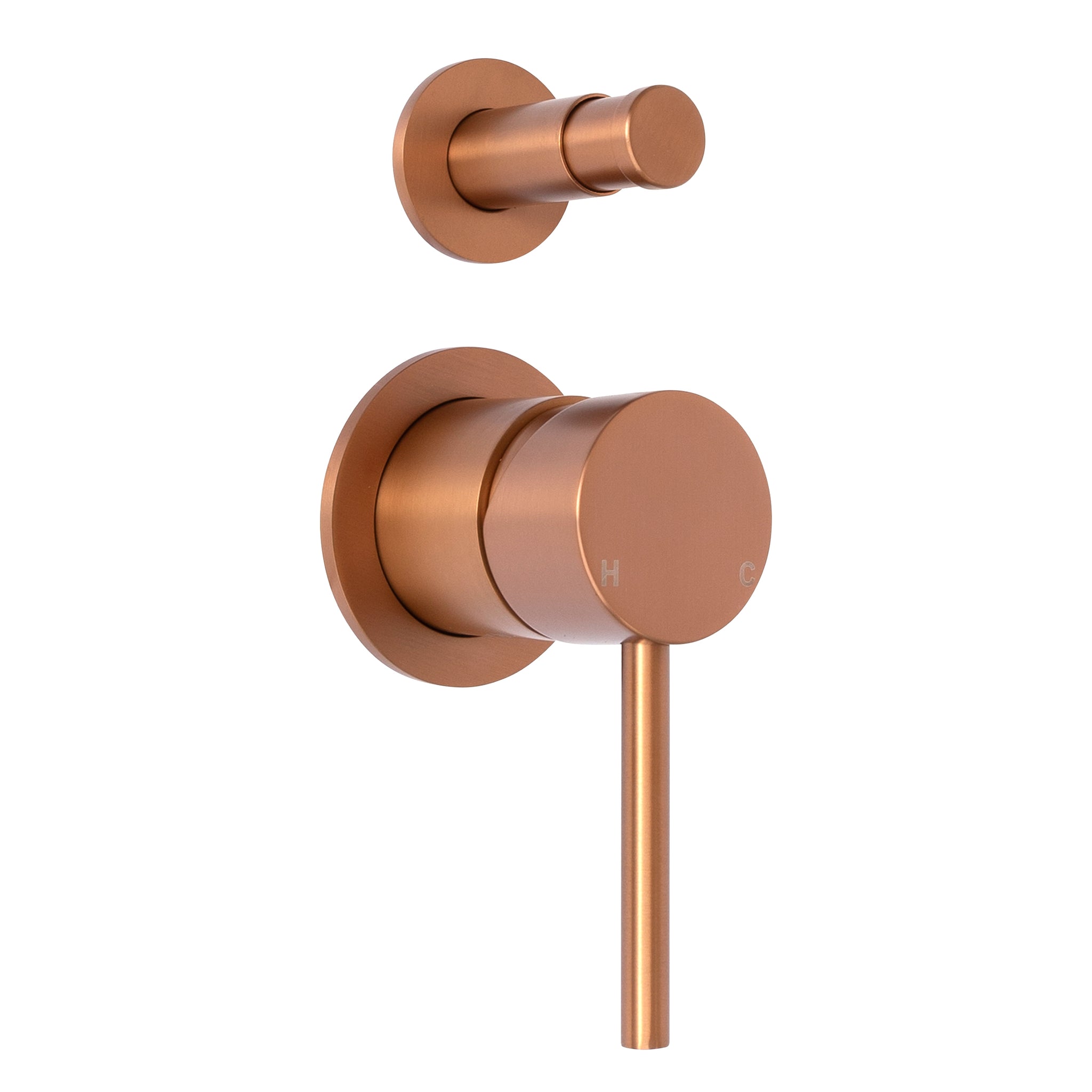 Haven Minimal Diverter Wall Mixer - Brushed Copper