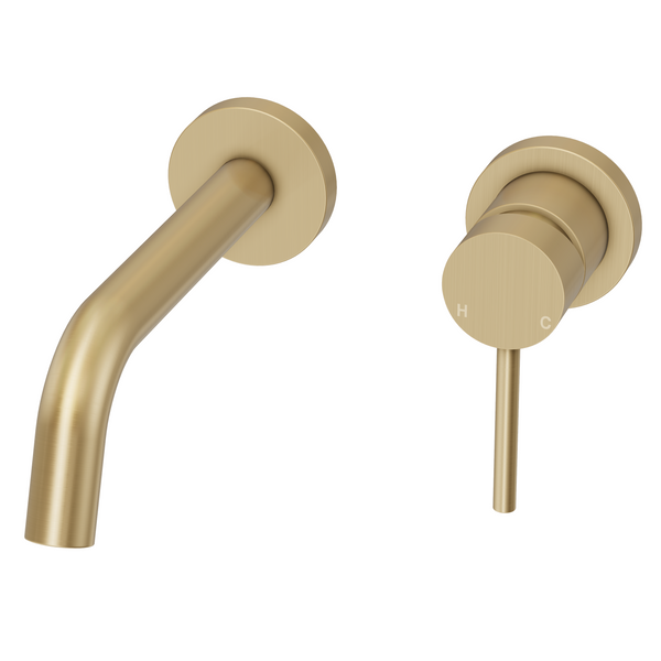 Brushed Brass Minimal Wall Mixer and Tap - Haven