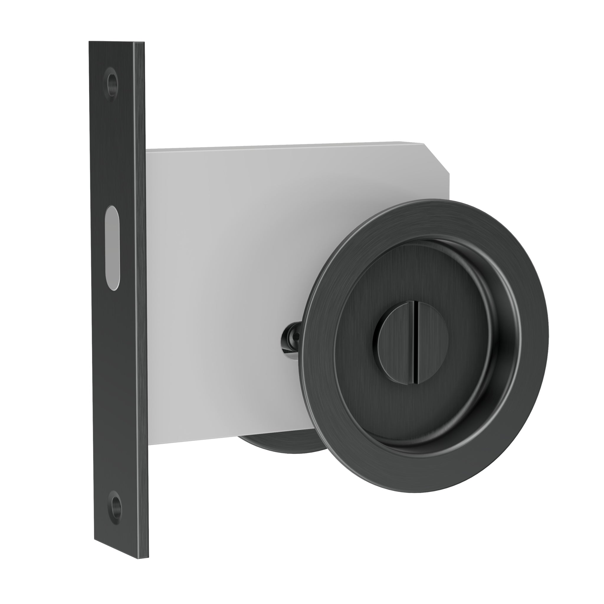 Lombardy Flush Door Lock - Gun Metal Brushed